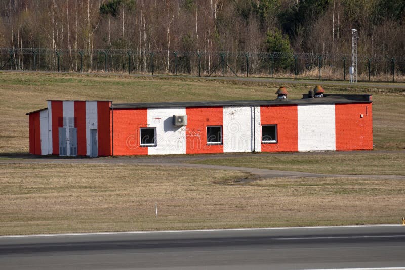 Small Building of Airport Infrastructure Stock Photo - Image of pole ...