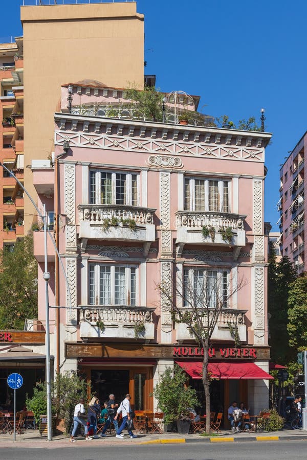 Small Building and a Restaurant in Tirana Editorial Stock Photo - Image ...