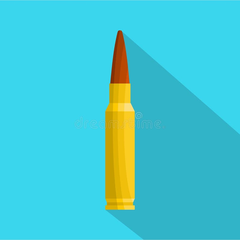 Small Bullet Icon, Flat Style Stock Vector - Illustration of weaponry ...