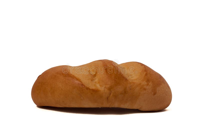 Small Bun Loaf of Bread Isolated on White Background Stock Photo ...