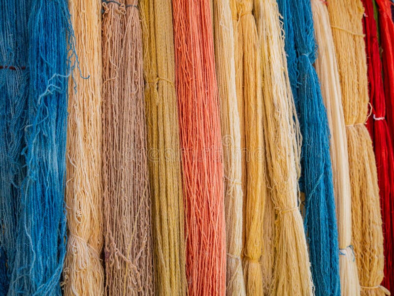 Small Bundles of a Naturally Dyed Wool Stock Image - Image of dyed ...