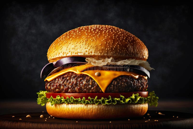 Small Burgers with One Layer of Cheese and Meat between Sesame Buns ...