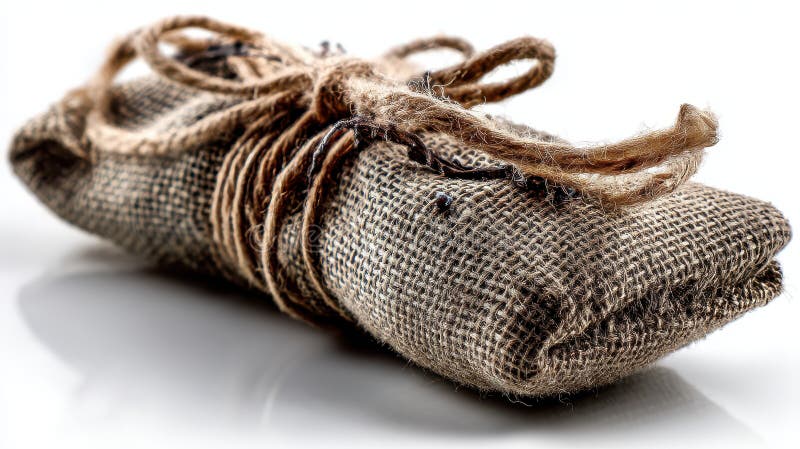 Burlap Bundle Tied with Twine Stock Illustration - Illustration of ...