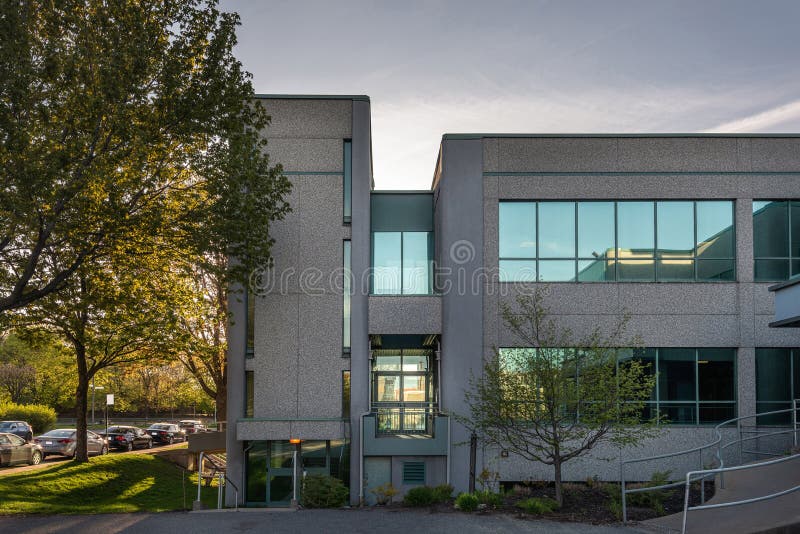 Small Business Building Exterior Stock Image - Image of firm, blue ...