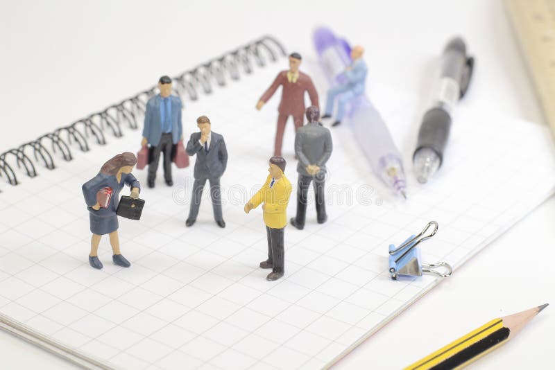 The Small Business Figure with the Stationery Stock Image - Image of ...