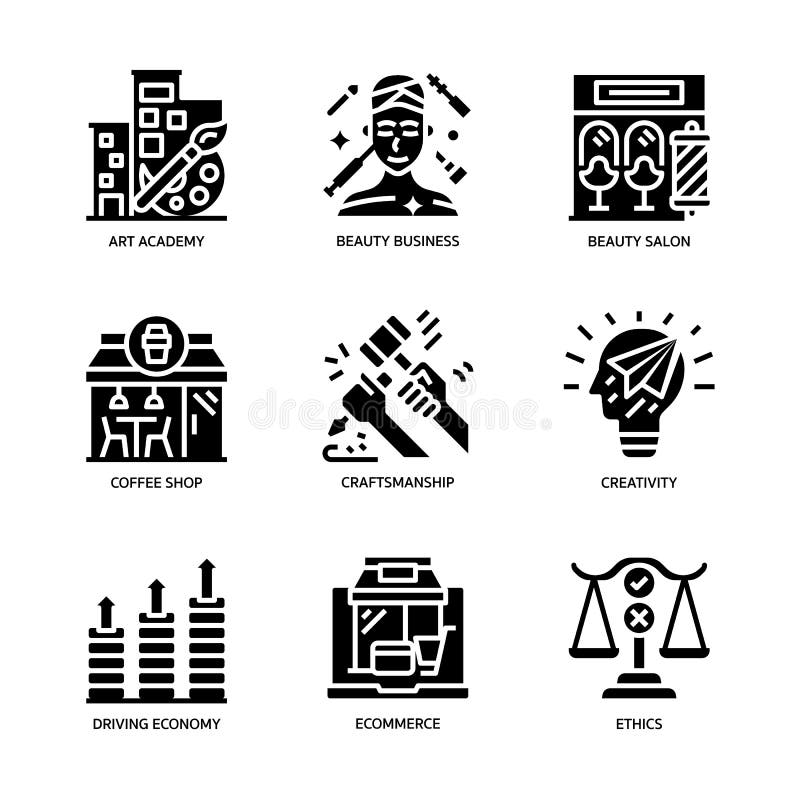 Small business icons set stock vector. Illustration of business - 205783102