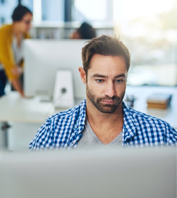 Small Business, Man and Graphic Designer on Computer for Online Website ...