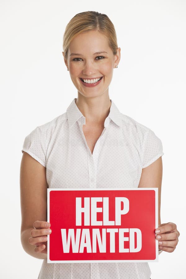 Small Business Owner Holding Help Wanted Sign Stock Photos - Free ...