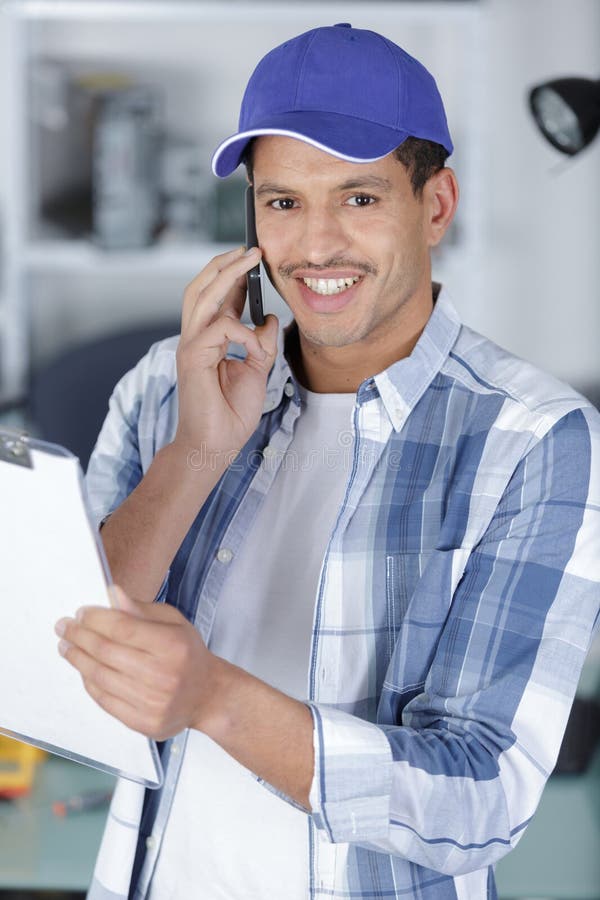 Business owner on phone stock photo. Image of sport - 301295454