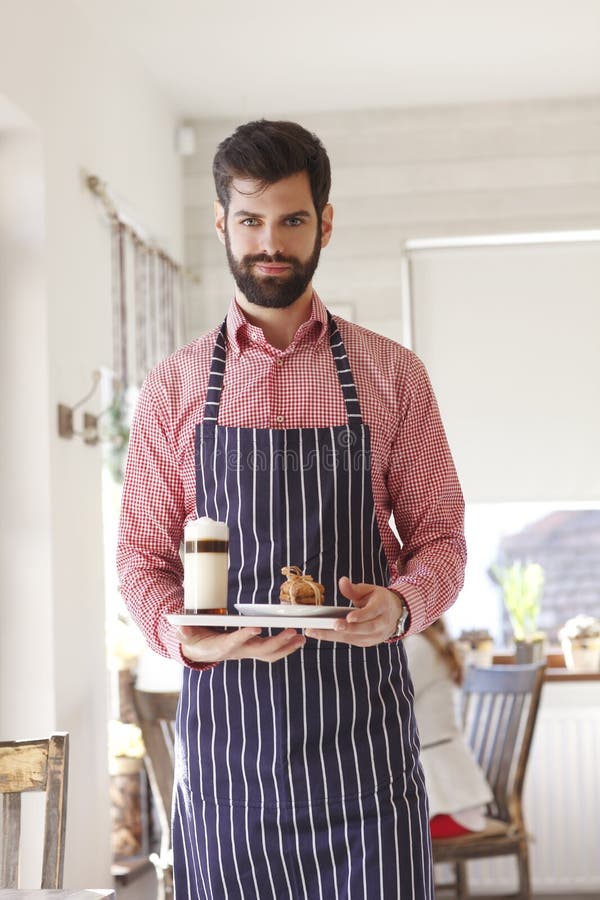 Small Business Owner Serving Coffee Stock Image - Image of bakery ...