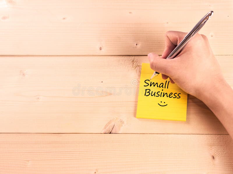 Small Business with Smiley Face on Sticky Note Stock Image - Image of ...