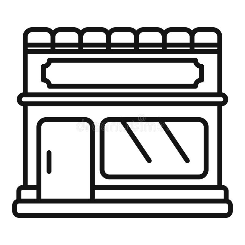 Small Business Storefront Building Facade with Canopy Stock Vector ...