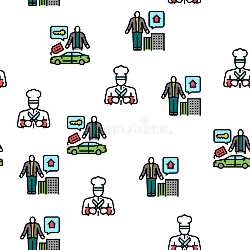 Small Business Worker Occupation Vector Seamless Pattern Stock Vector ...