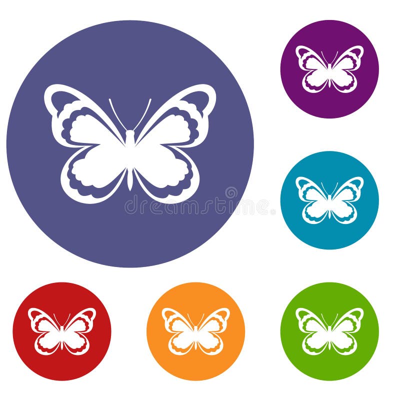 Small butterfly icons set stock vector. Illustration of elegance - 95957930