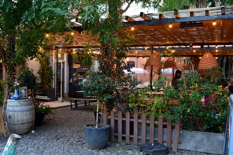 Small Cafe on Lisbon Street Stock Image - Image of street, color: 325719975