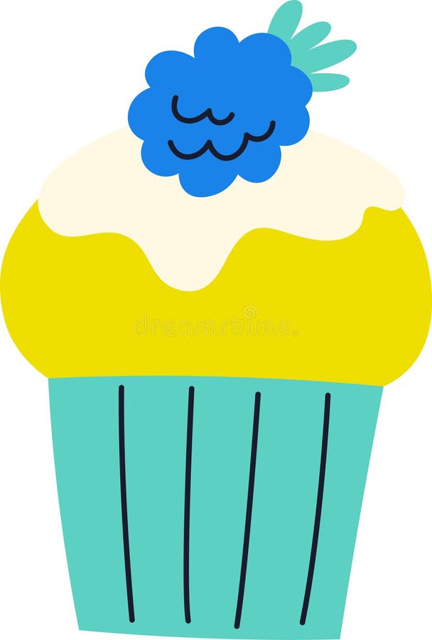 Small Cake with Berry stock vector. Illustration of dessert - 297119986