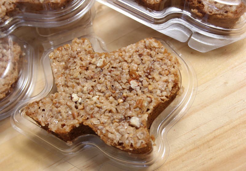Small Cake with Nuts and Toffee Shaped Like the State of Texas Stock ...