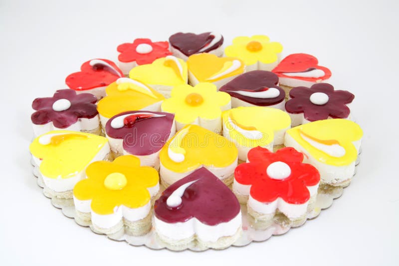 Small Cakes with with Different Stuffing Stock Photo - Image of plate ...
