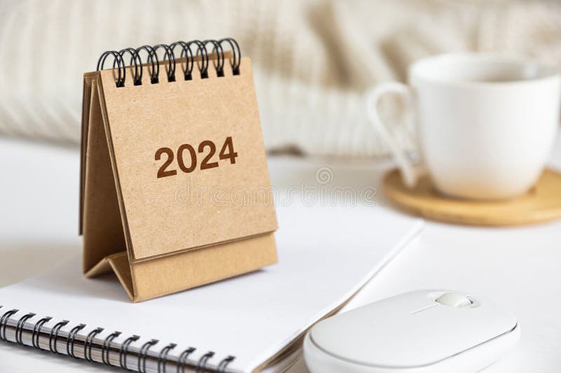 Small 2024 Calendar on Office Table Stock Image - Image of start ...