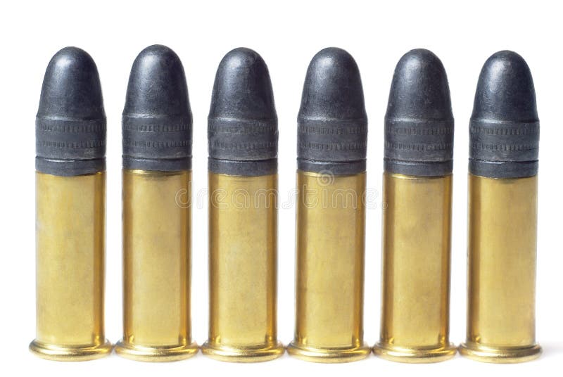 Small-caliber ammunition stock image. Image of brass - 21806815