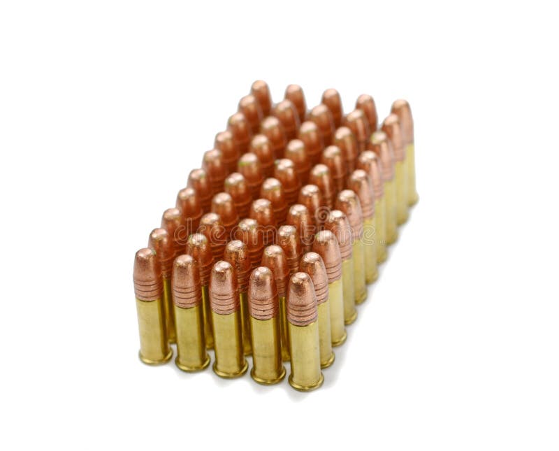 Small caliber ammunition. stock image. Image of gallery - 104976297