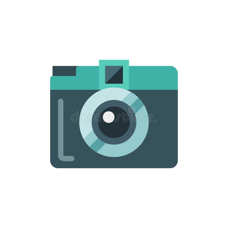 Mini camera flat icon stock vector. Illustration of technology - 99089146