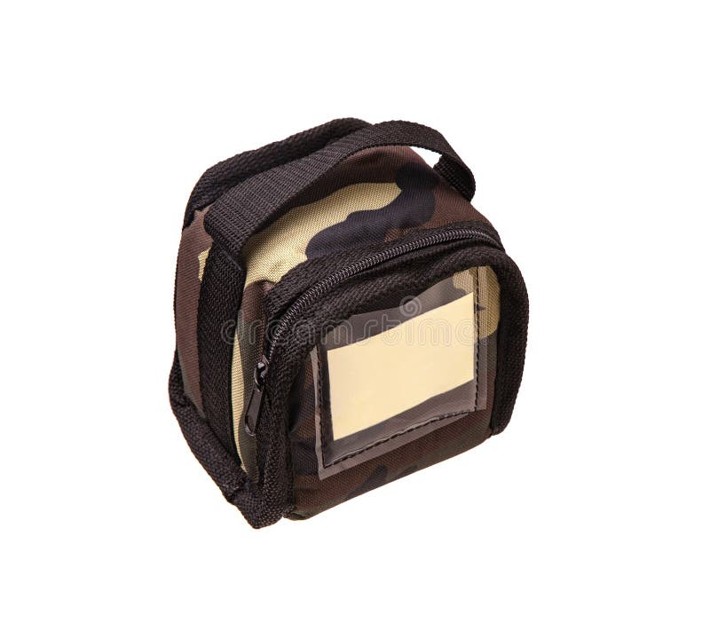 A Small Camouflage-patterned Bag with a Transparent Front Pocket, Black ...