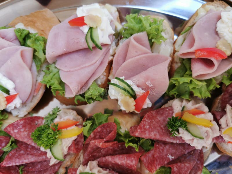 Small canape food stock photo. Image of closeup, meat - 340485910