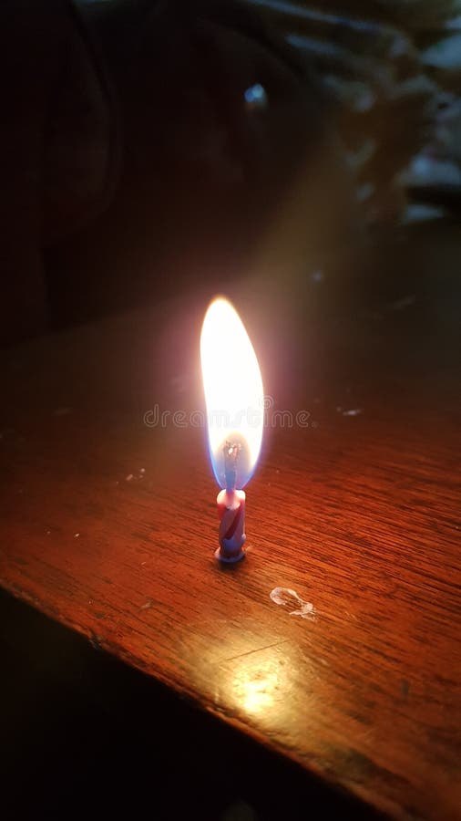 Small Candle in Plastic Table with Black and White Colour Stock Photo ...