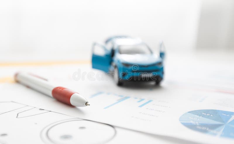 Small Car Model and Blueprint Sheets. Stock Image - Image of blueprint ...