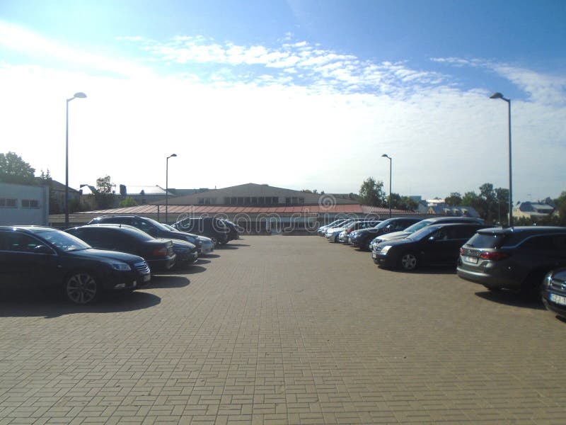 Small car park in summer stock photo. Image of europe - 332006178