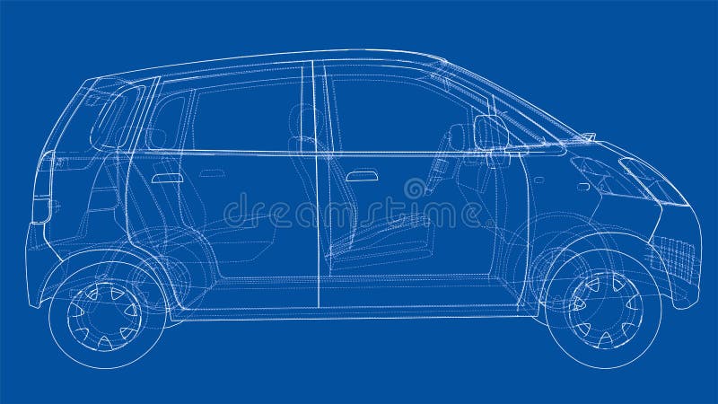Small Car Sketch stock illustration. Illustration of sketch - 113283964