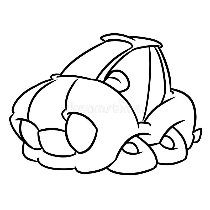 Small Car Transportation Illustration Cartoon Coloring Stock ...