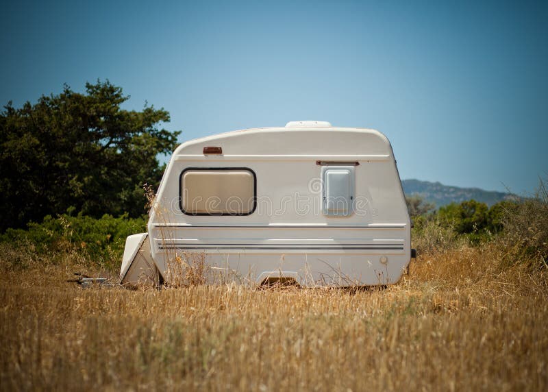 Caravan Parked at Holiday Park Stock Image - Image of australian ...