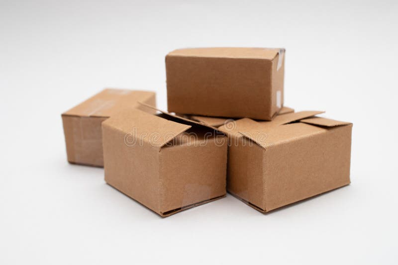 Small Cardboard Boxes Ready for Transportation and Delivery Stock Image ...