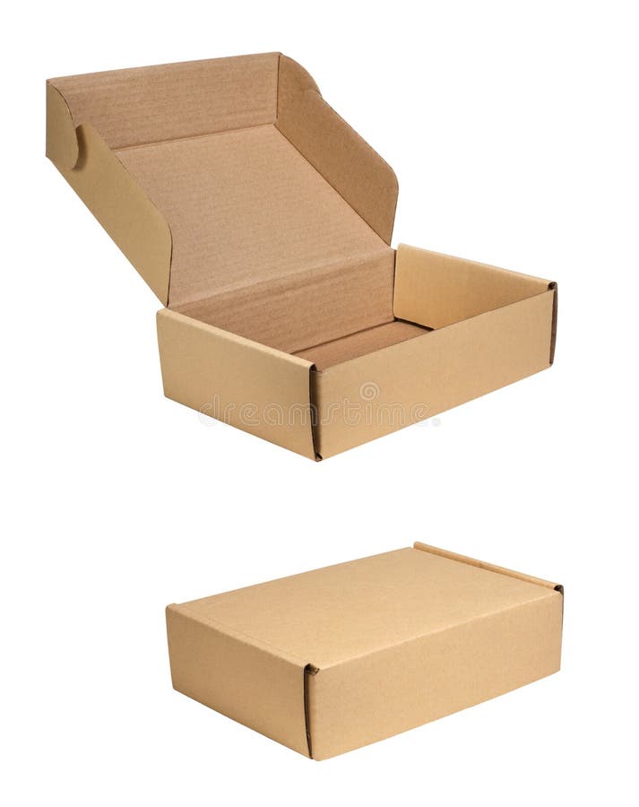 Small Cardboard Boxes Set Isolated on White with Clipping Path Stock ...