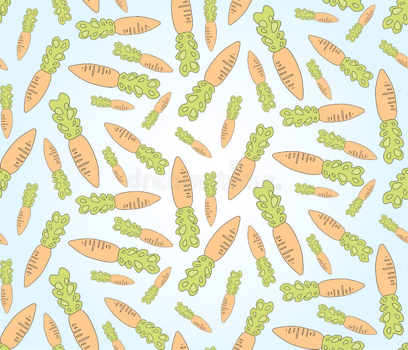 Small Carrots on Blue Background Seamless Pattern Stock Vector ...