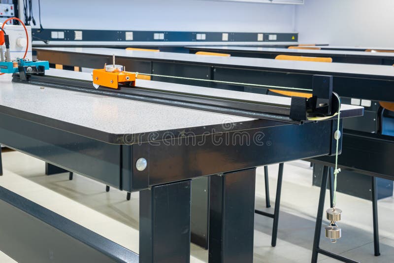 Mechanical Experiment with Time Registration in Physics Class Stock ...