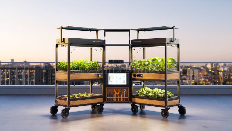 Small Cart with a Screen on it Stock Image - Image of agricultural ...