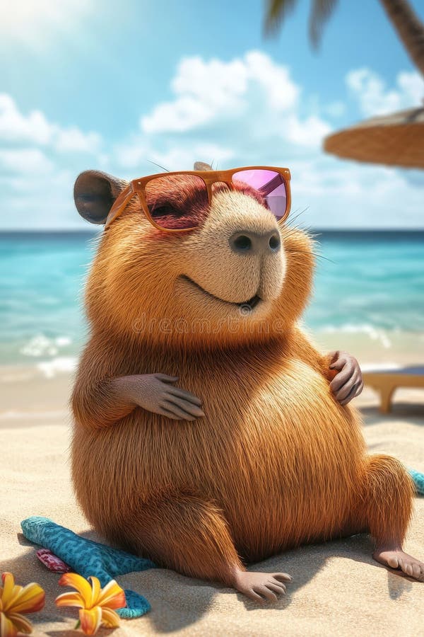 Small Cartoon Capybara. Selective Focus Stock Photo - Image of wildlife ...