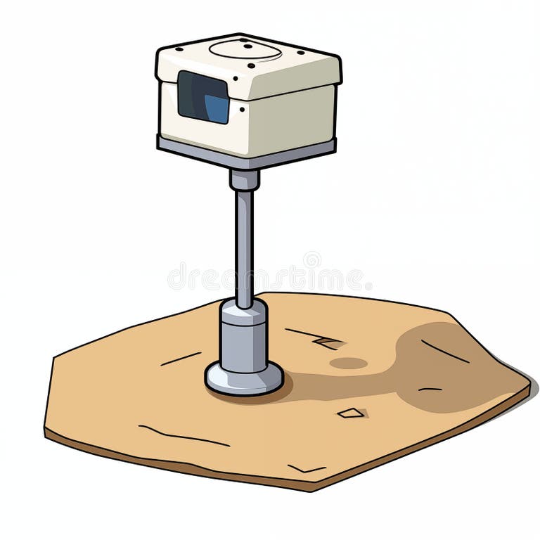 A Small Cartoon Structure on a Sandy Patch with a Pole and a Textured ...