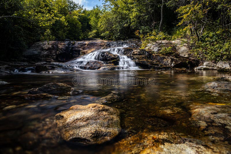 Small Cascade on a River in a Forest Stock Image - Image of ridge ...