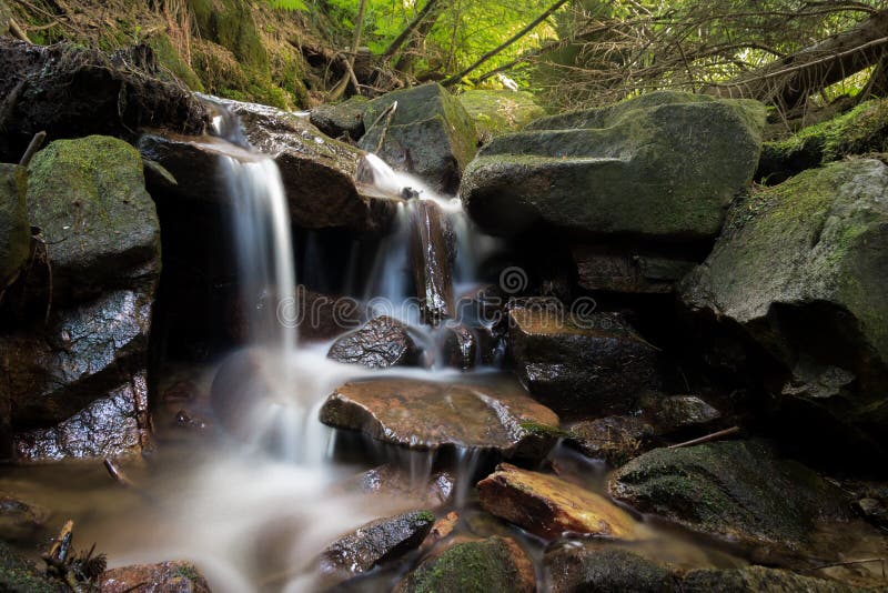 Small cascade on river stock photo. Image of splash - 120781888
