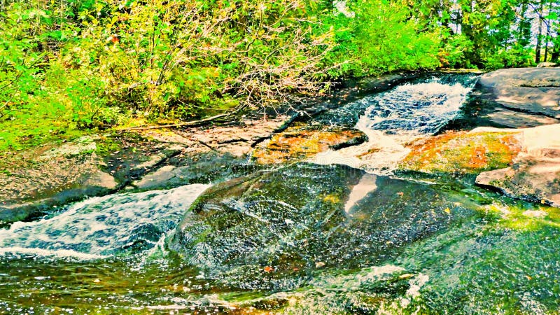 Small Cascade with Shallow Water Stock Image - Image of scenic, stream ...