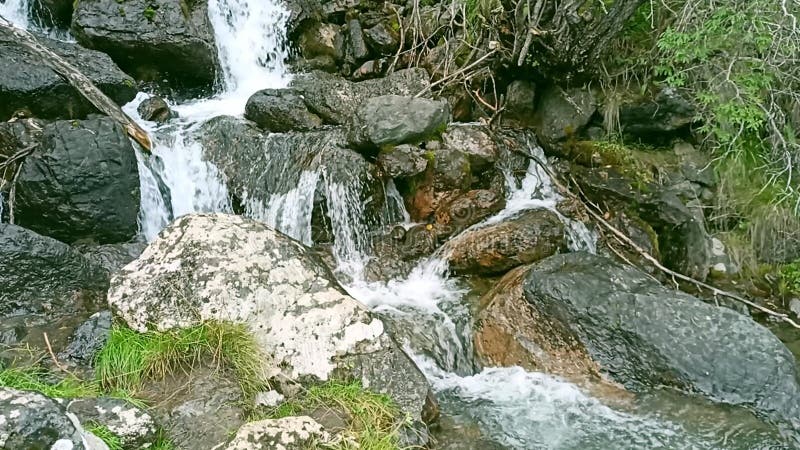 A Small Cascading Waterfall in a Rocky Bed of a Turbulent Stream ...