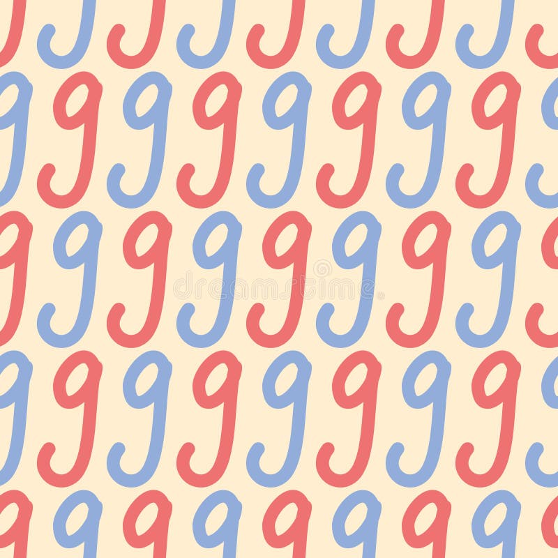 Small Case Letter G Seamless Vector Pattern Stock Vector - Illustration ...