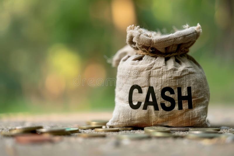 Small Cash Envelope on Table with Prominently Displayed Cash Text for ...