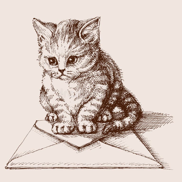 Envelope Cat Stock Illustrations – 1,509 Envelope Cat Stock ...