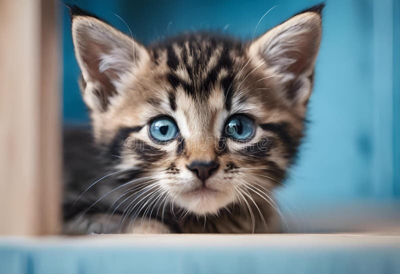 A Small Cat is Staring at the Camera with a Puzzled Look Stock ...