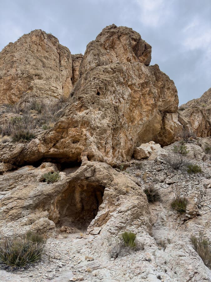 Small Cave at the Base of Rock Formation in Big Bend Stock Image ...